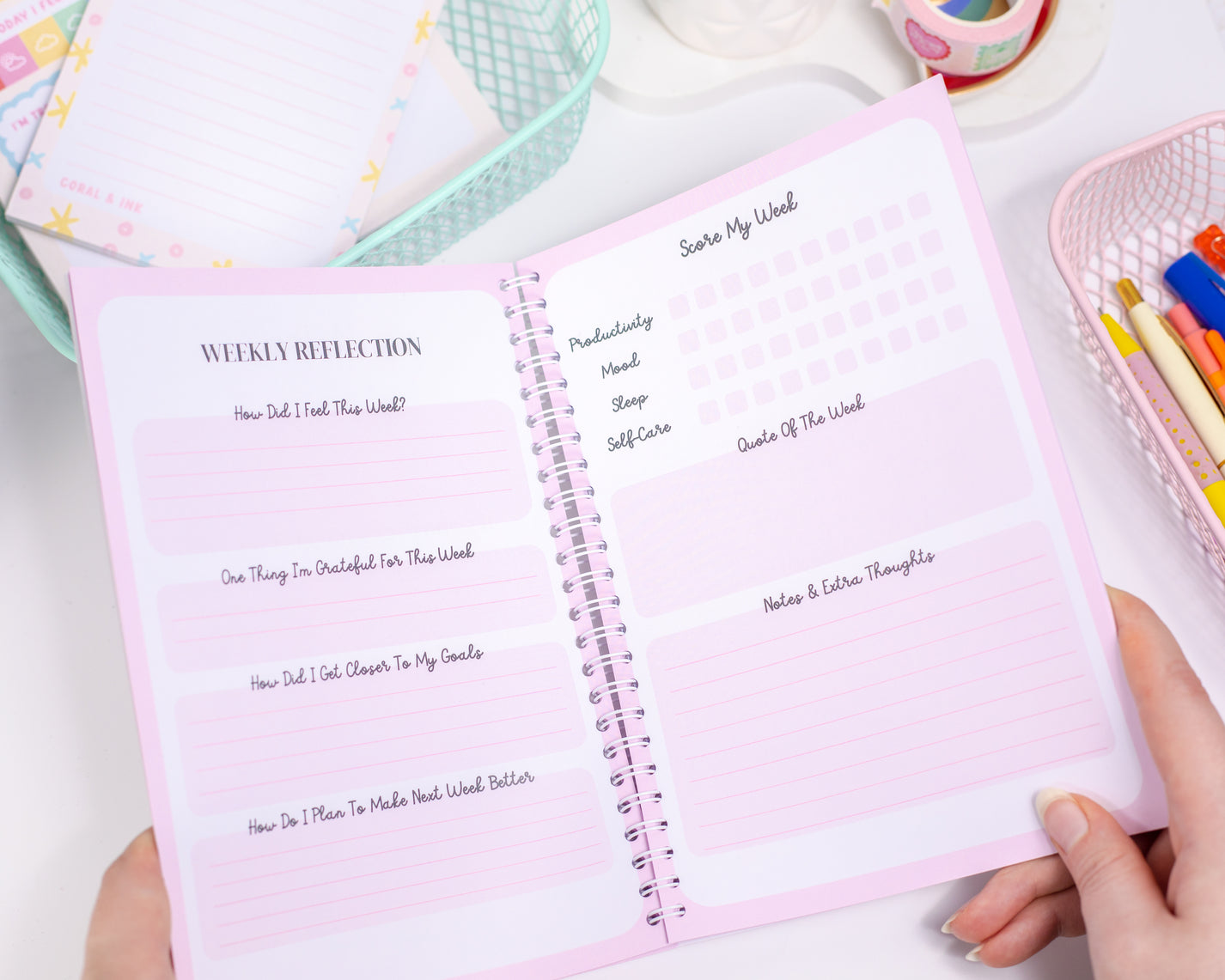 30 Day Self-Care Workbook Planner | Coral & Ink