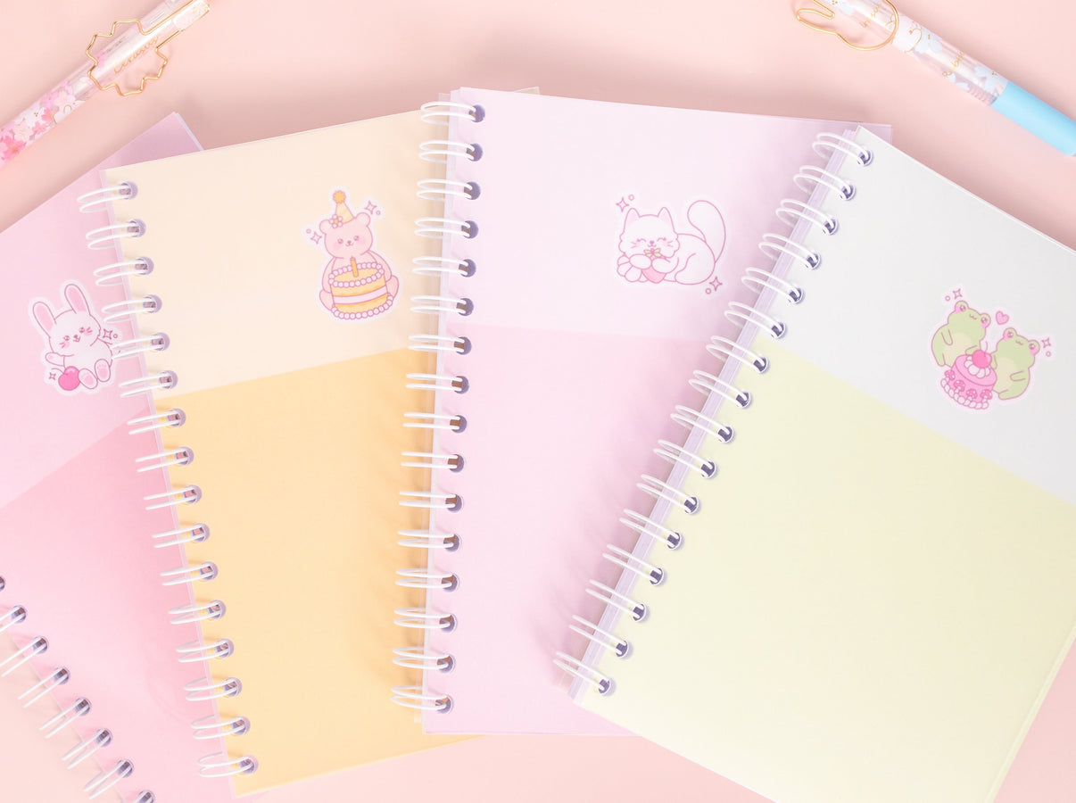 Kawaii Animal A5 Spiral Notebooks | Cute School Supplies – Coral & Ink