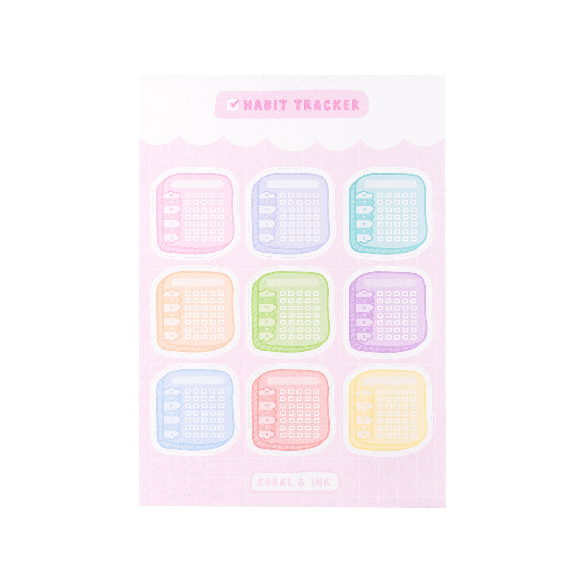 Habit Tracker Sticker Sheets | Cute Journal & Planner Stickers – Coral ...